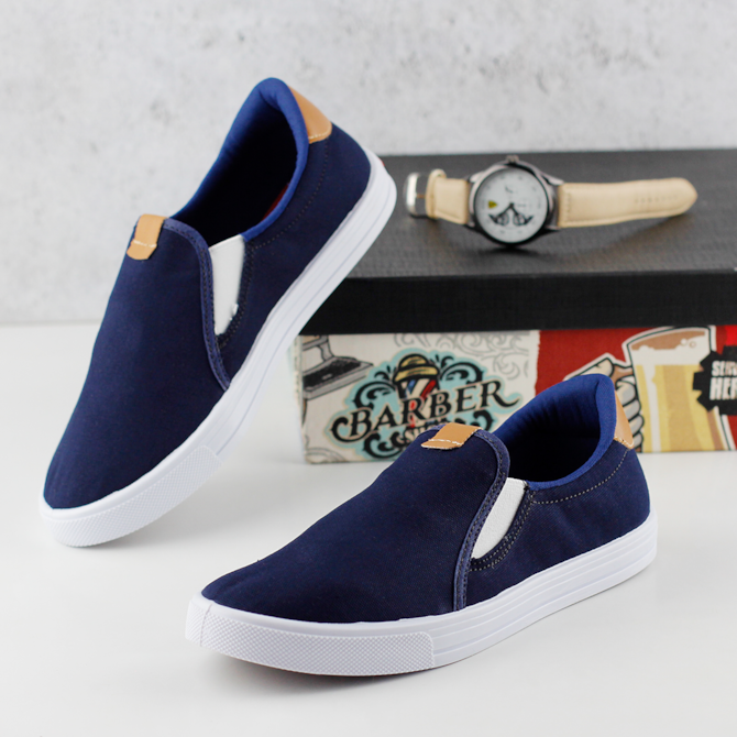 TENIS CASUAL MARK SHOES MARINHO 1600 | Fomato Salto: | Formato Bico ...